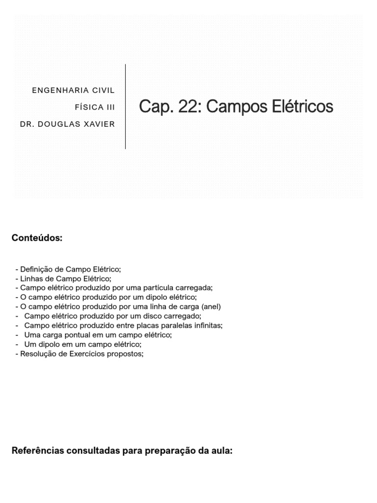 Aula 02 Cap.22 Halliday | PDF | Campo elétrico | Eletricidade