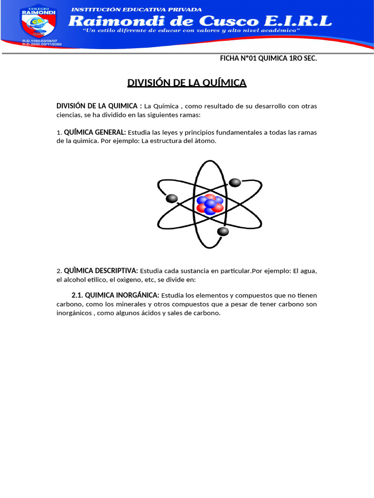 Division de La Quimica | PDF