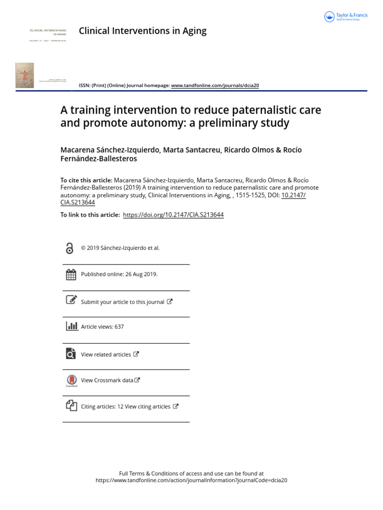 A Training Intervention To Reduce Paternalistic Care and Promote ...