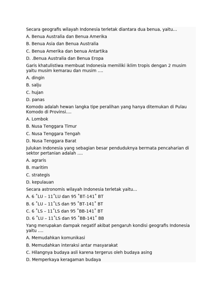 Latihan Soal IPS Kelas 5 | PDF