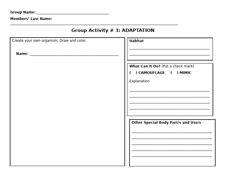 Create Your Own Organism Activity | PDF