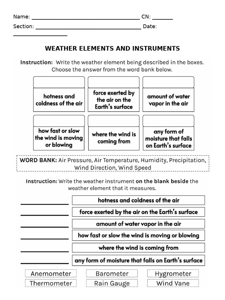 Weather Practice Activity | PDF