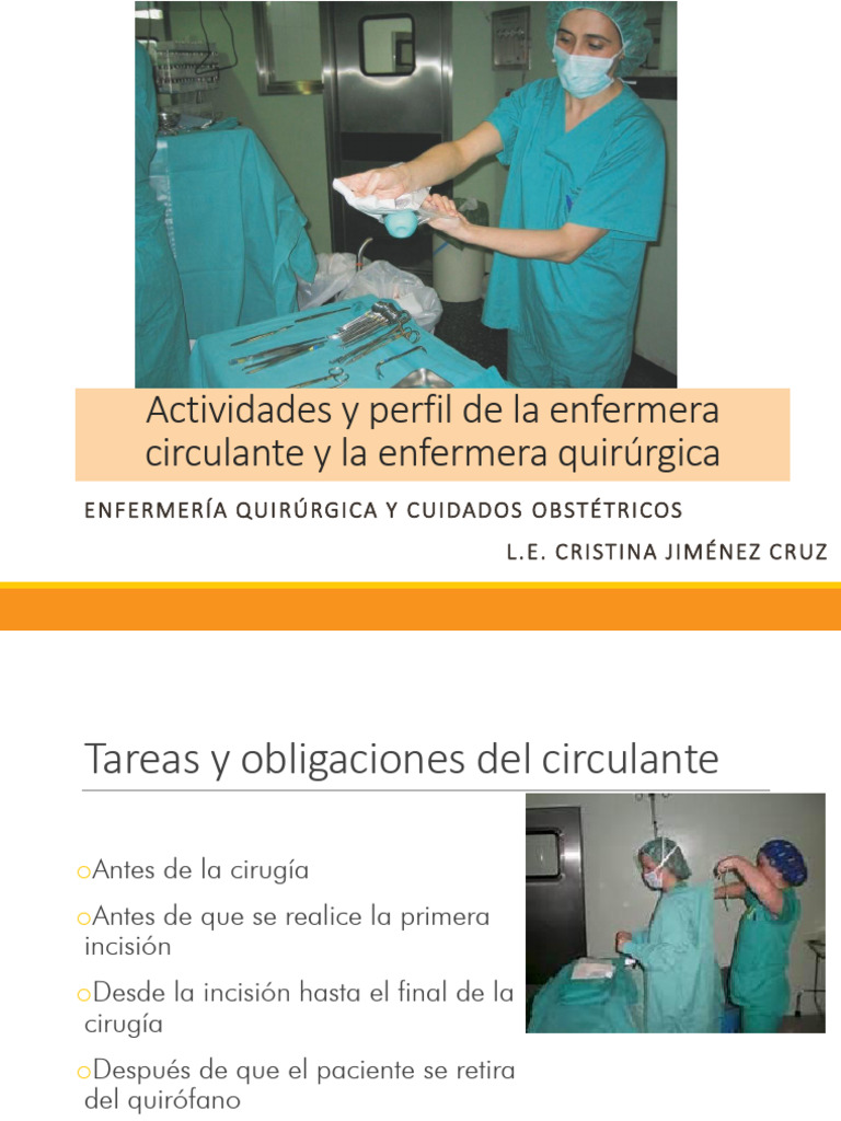 Enfermera Circulante | PDF | Especialidades Medicas | Medicina CLINICA