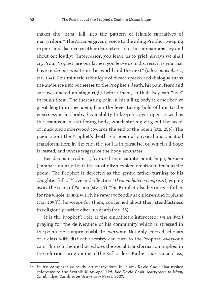 Prophet's Death Poem Analysis | PDF | Muhammad