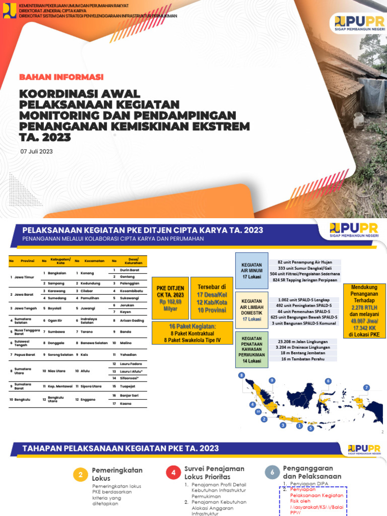 Bahan Informasi Rapat Koordinasi Awal Monitoring Dan Pendampingan PKE TA. 2023 | PDF