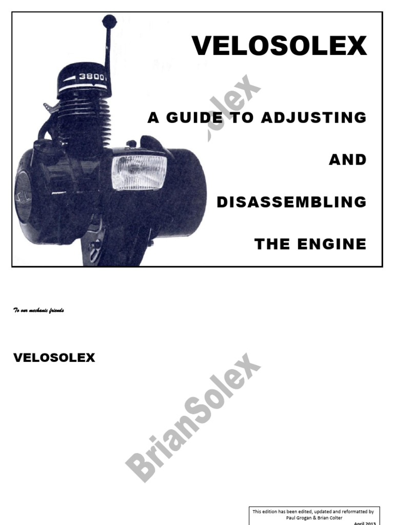 Velosolex 3800 Guide-To-Adjusting-And-Disassembling-The-Engine | PDF ...