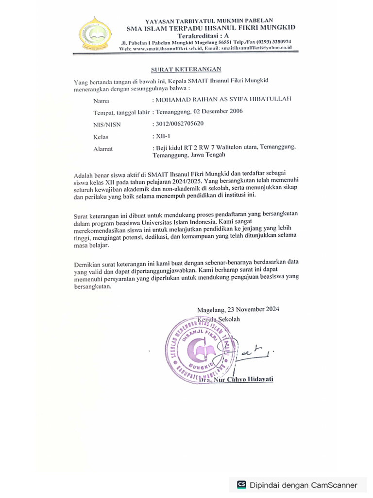 SCAN Surat Pengantar | PDF