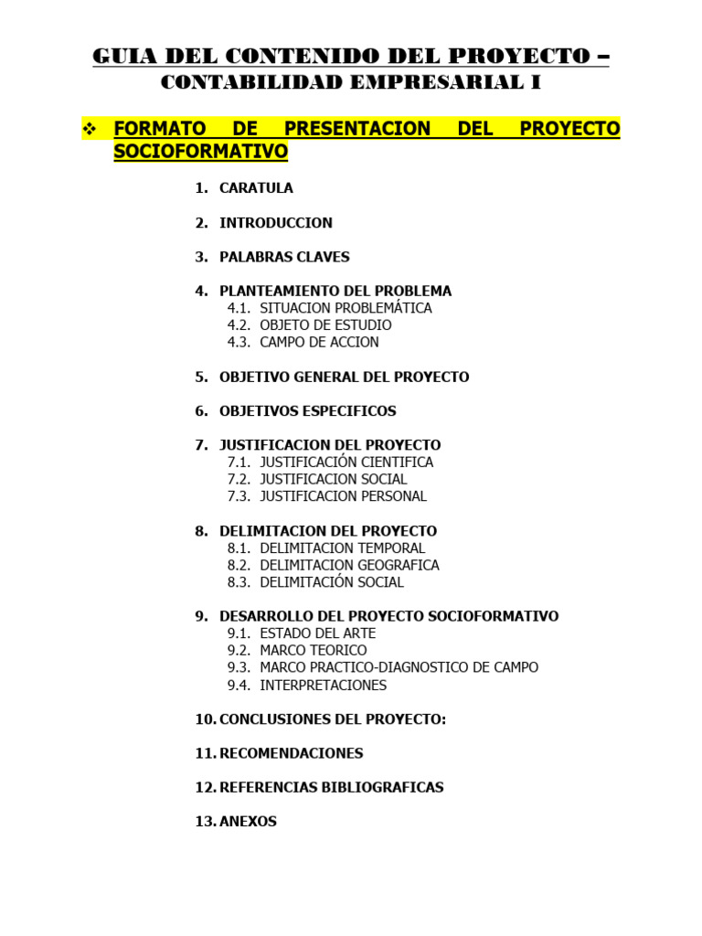 Estructura y Guia de Proyecto Conta I | PDF | Contabilidad | Pequeñas y medianas empresas