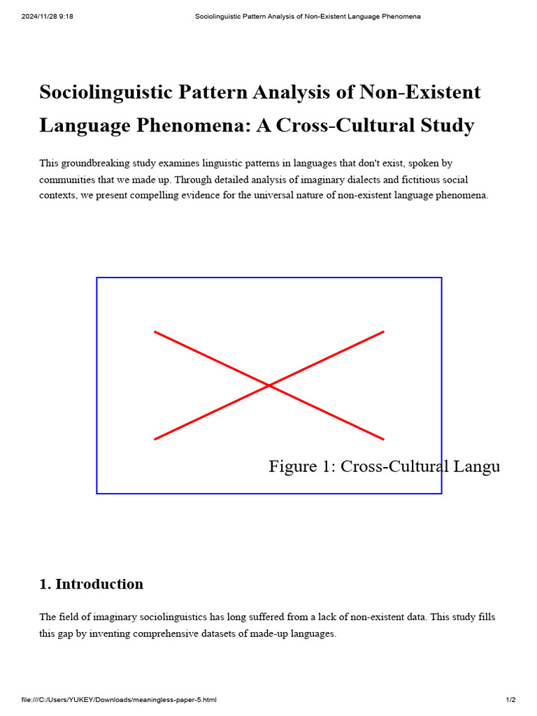 Sociolinguistic Pattern Analysis of Non-Existent Language Phenomena | PDF