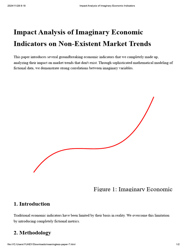 Impact Analysis of Imaginary Economic Indicators | PDF