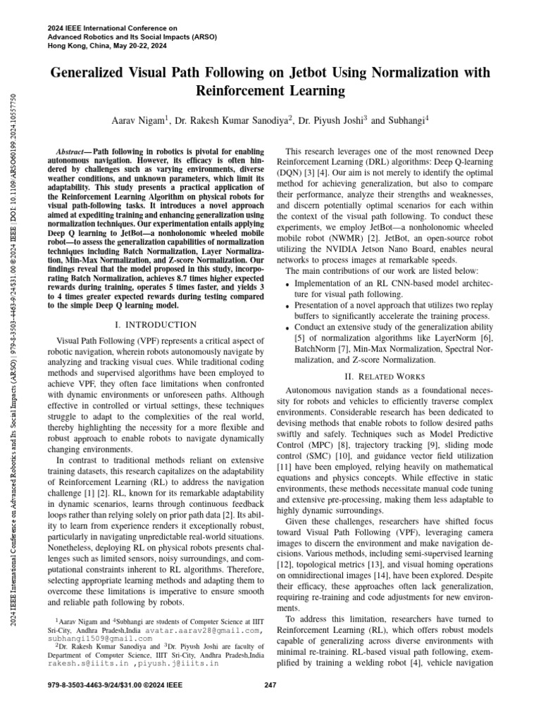 Generalized Visual Path Following On Jetbot Using Normalization With Reinforcement Learning ...