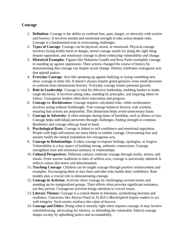 Courage | PDF | Courage | Social Psychology