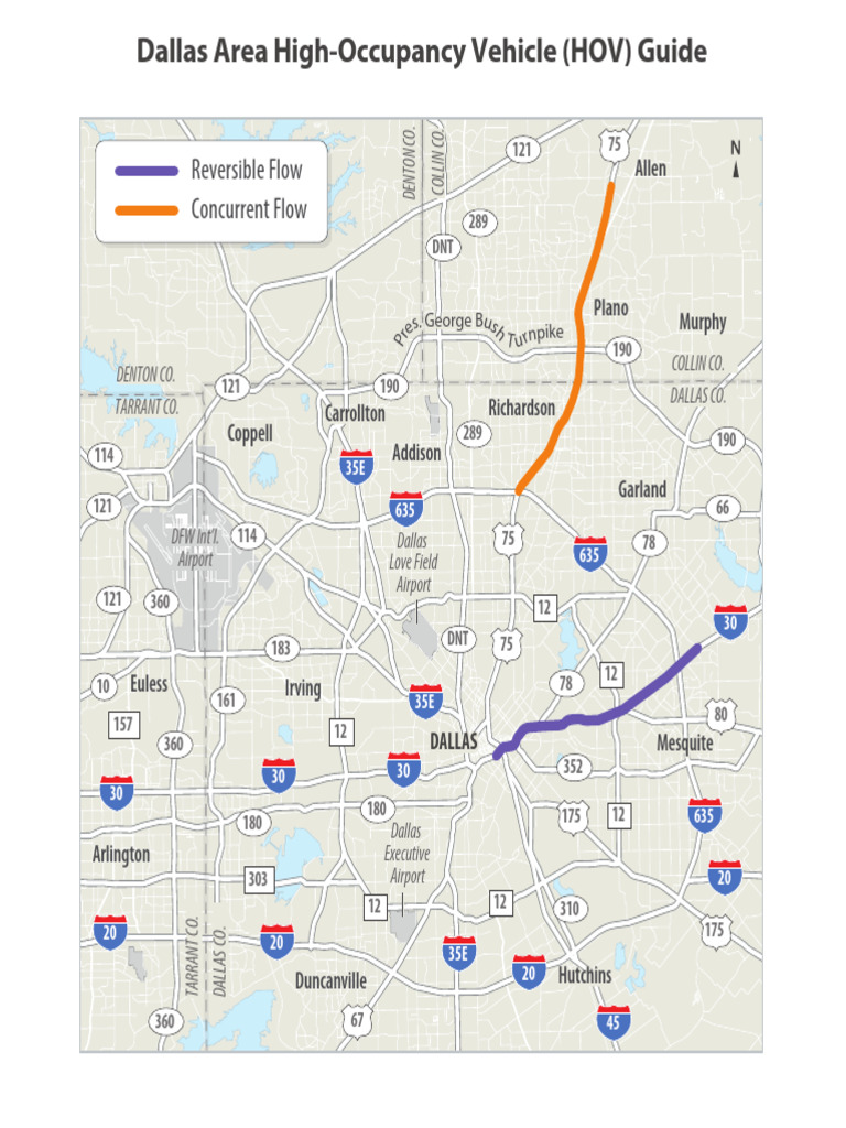 Map Hov Master | PDF | Dallas–Fort Worth Metroplex | Dallas