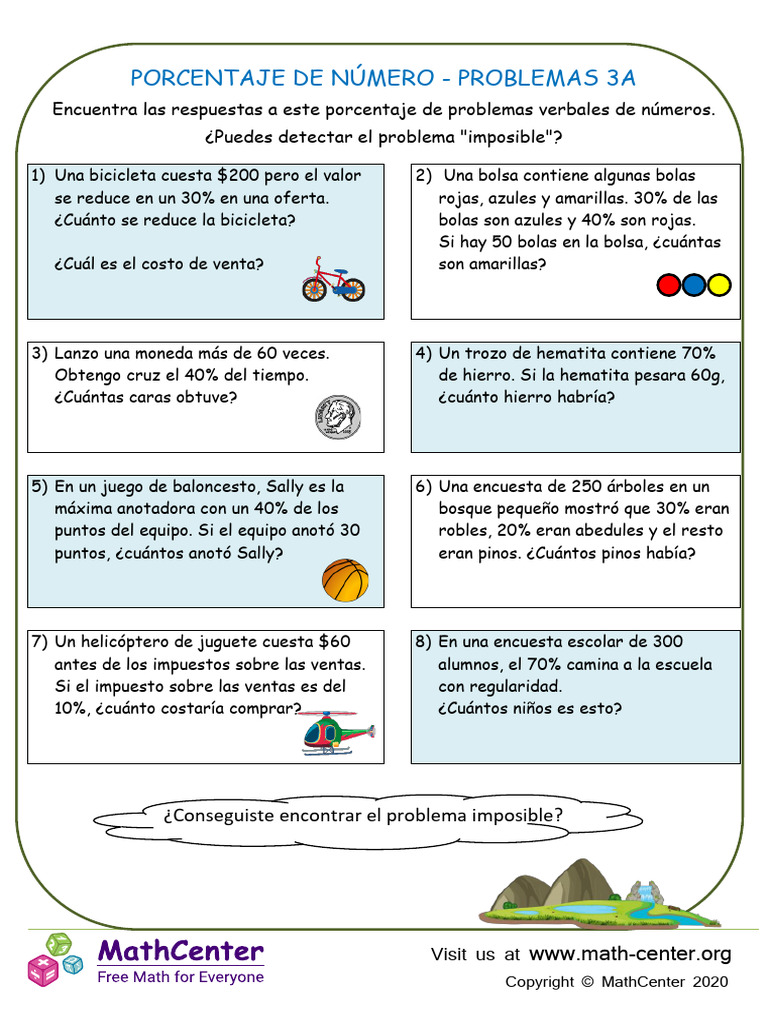 Percentage of Number Problems 3a Questions | PDF