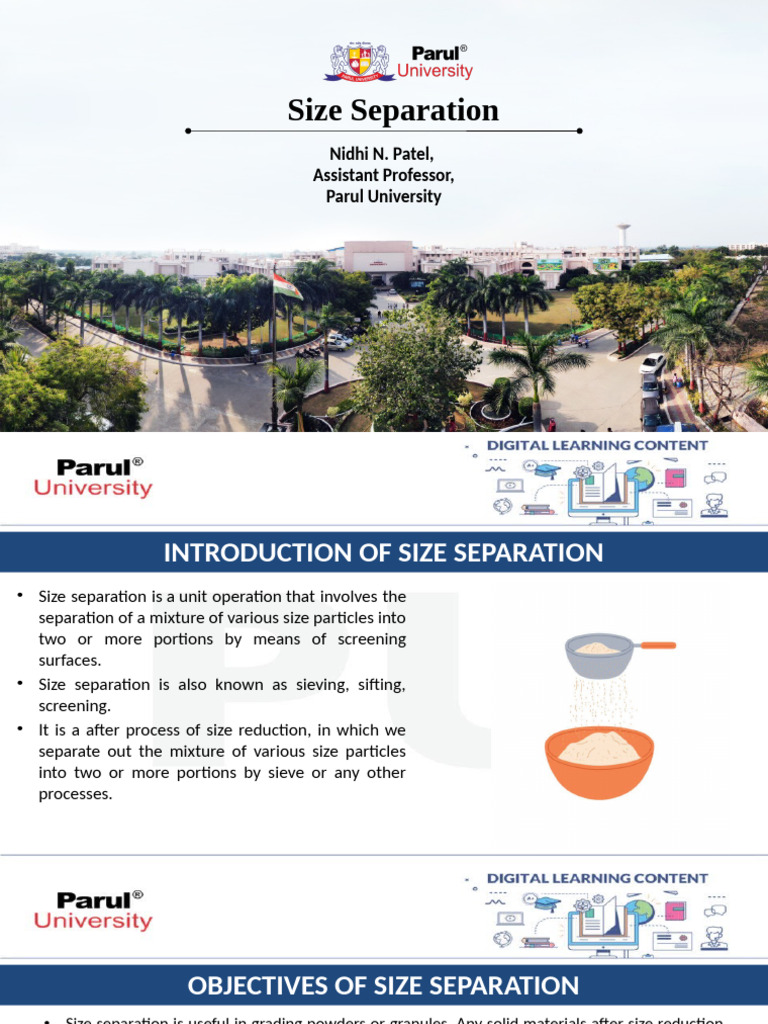 1.3 Size Separation | PDF | Tablet (Pharmacy) | Mechanical Engineering