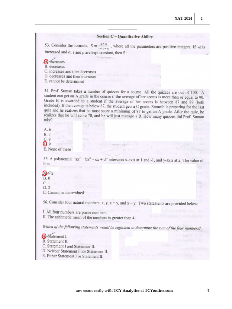 XAT-2014 - Quant | PDF