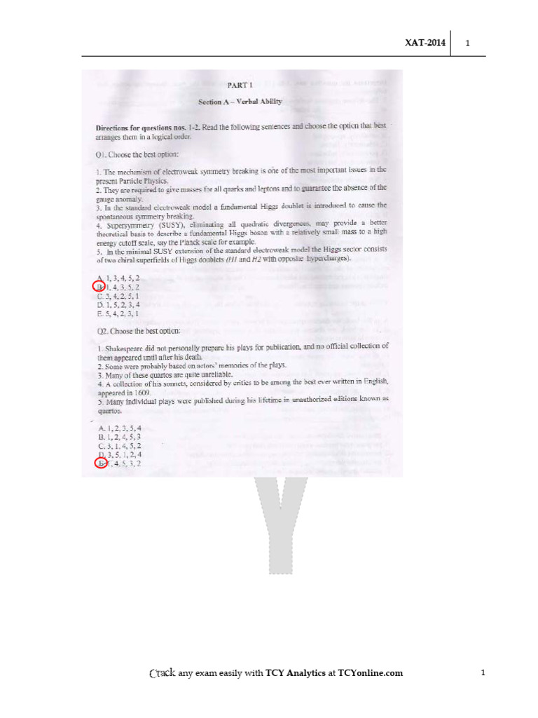 XAT-2014 Verbal | PDF