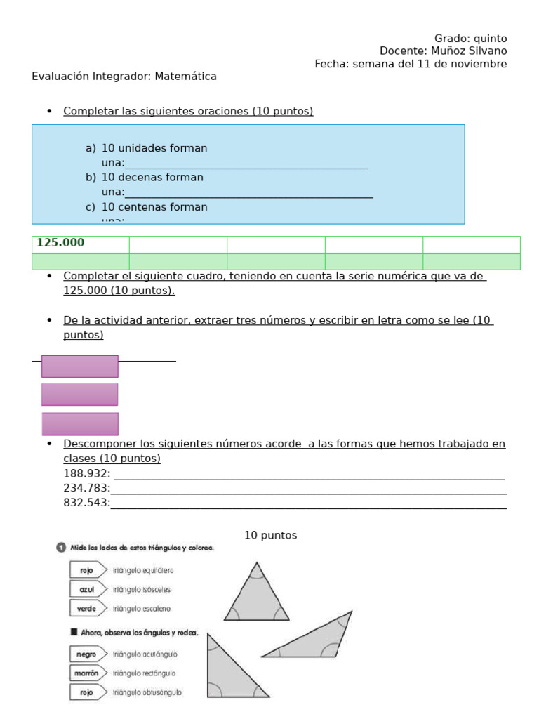 Integrador de Matemática Quinto | PDF | Unidades de medida