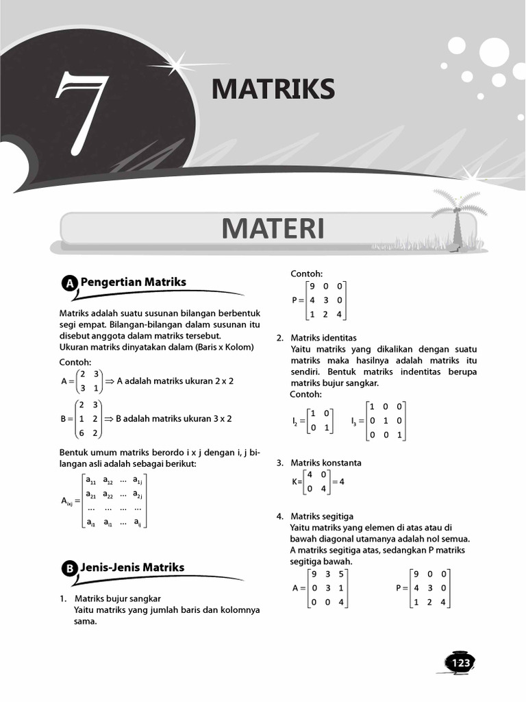 Bab 7 Matriks - Kunci | PDF