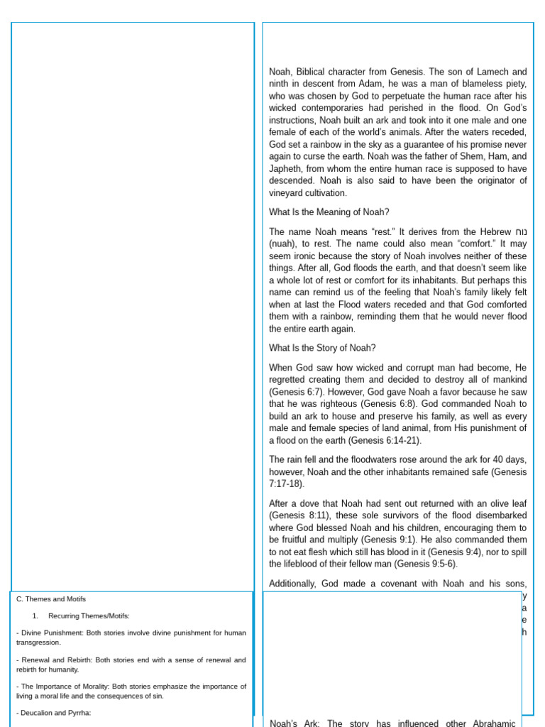 Mythology Explanation | PDF | Noah | Book Of Genesis
