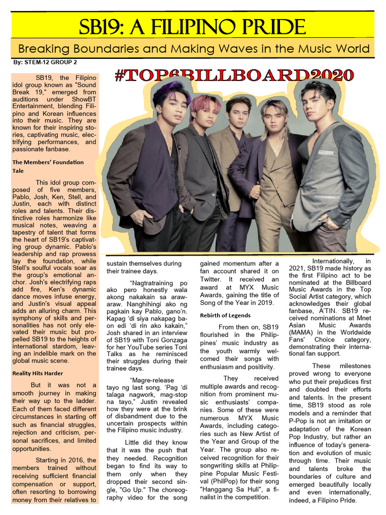 EAPP SB19 ARTICLE | PDF | Performing Arts | Entertainment