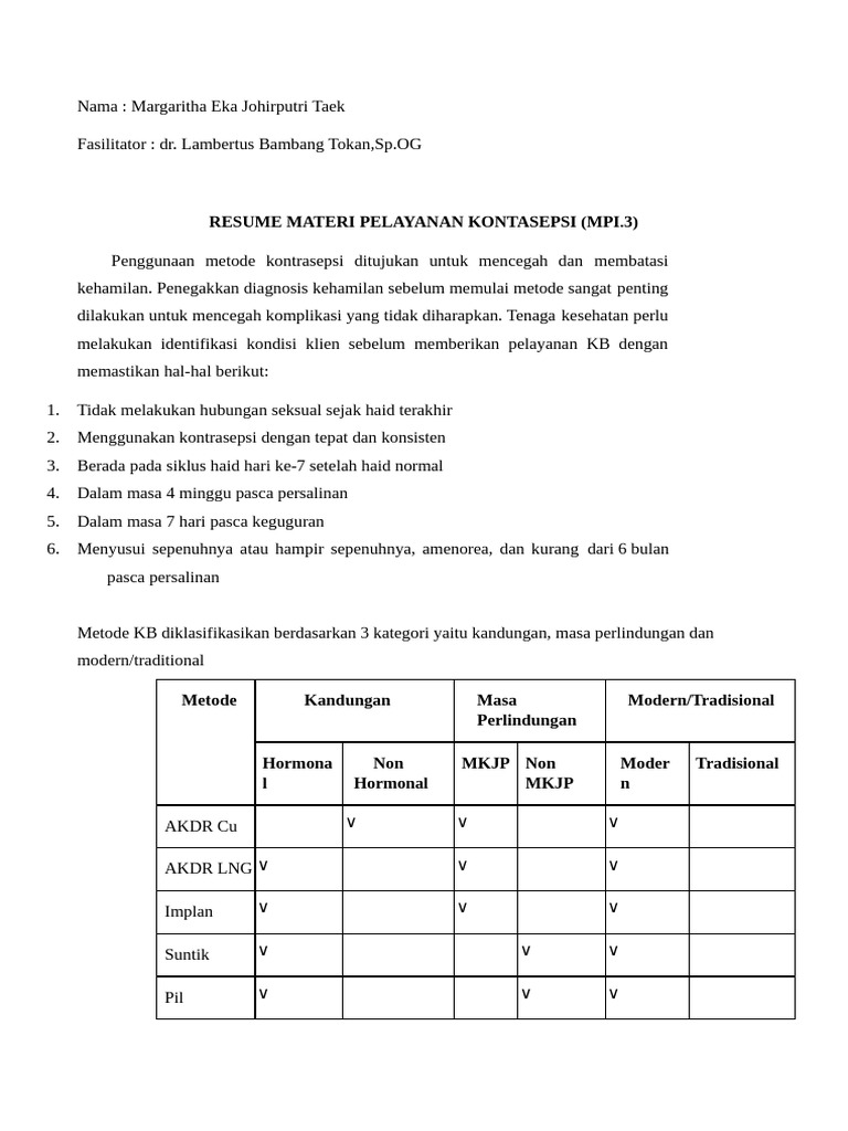 Panduan Metode Kontrasepsi Efektif | PDF