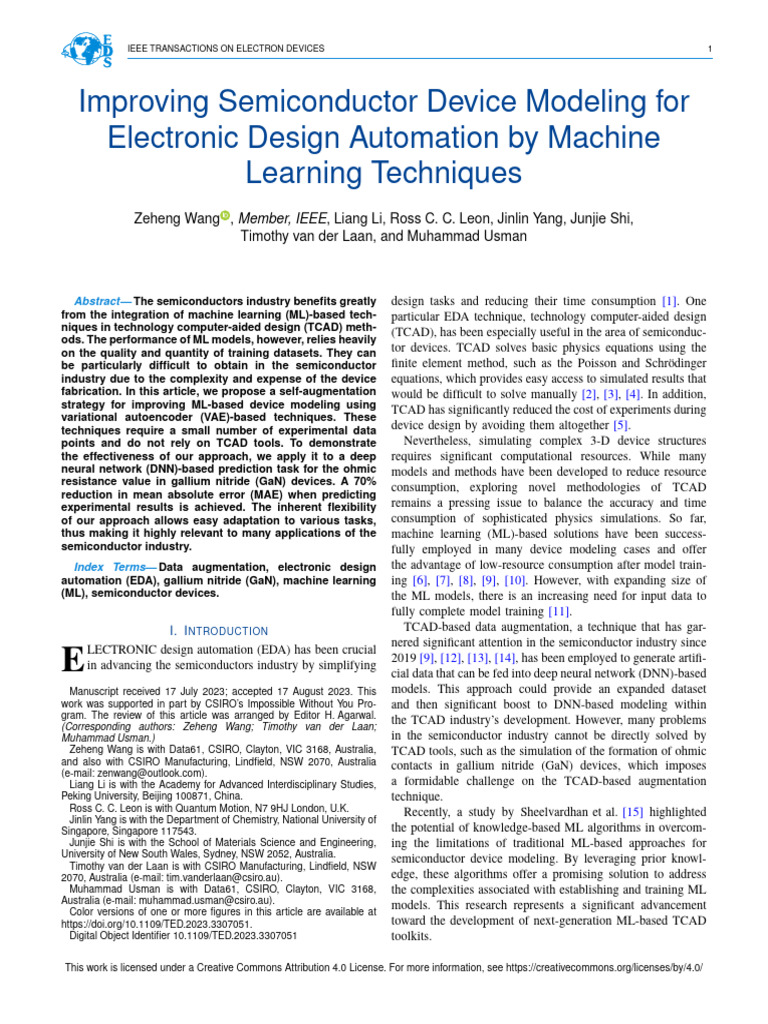 Improving Semiconductor Device Modeling For Electr | PDF | Deep ...