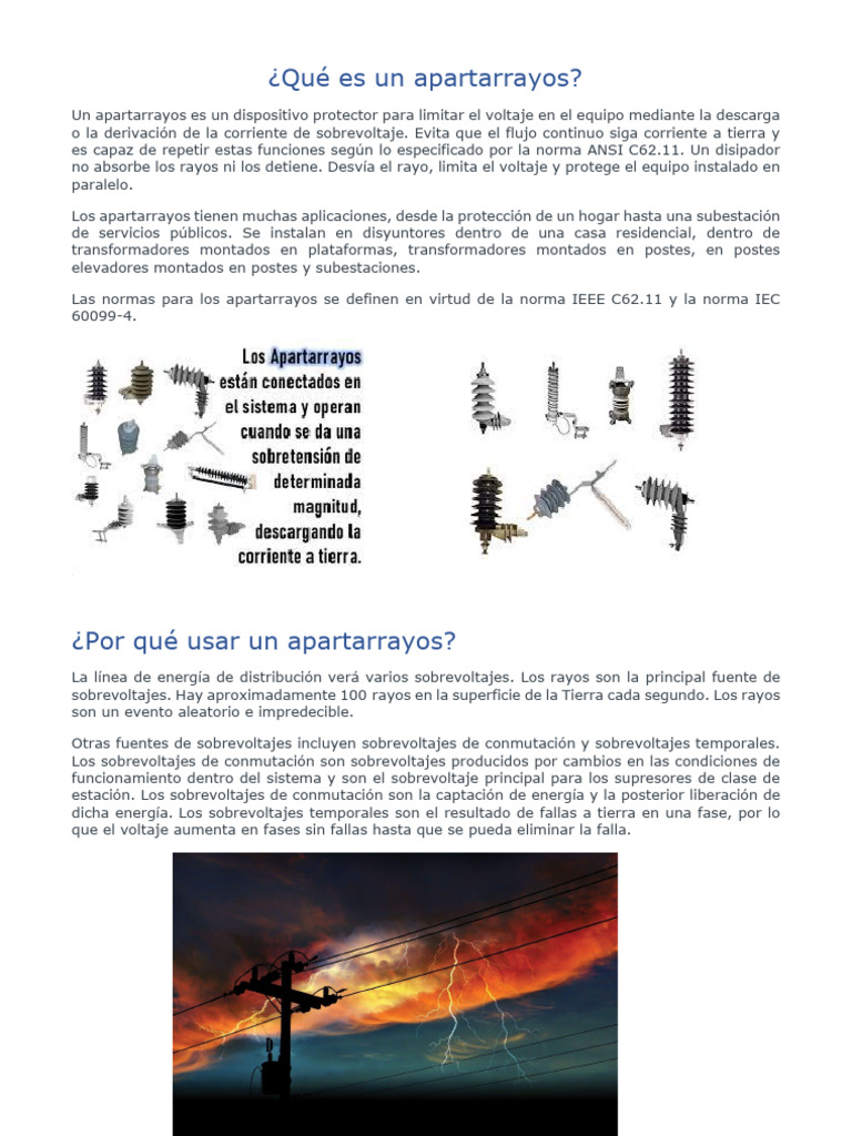 11.2 Qué Es Un Apartarrayos | PDF | Relámpago | Energia electrica