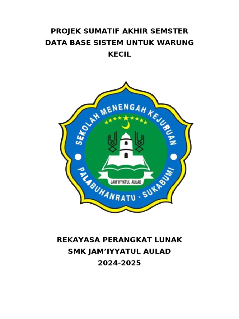 Database Warung SMK Jamiyyatul Aulad | PDF