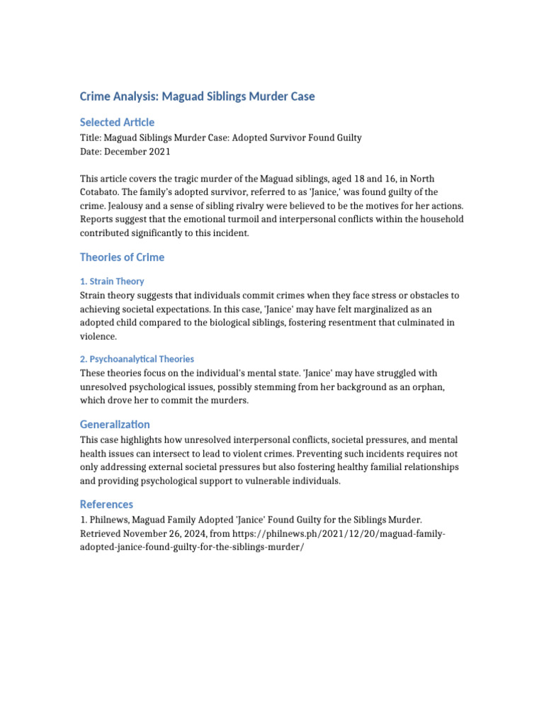 Maguad Siblings Murder: Janice Guilty | PDF