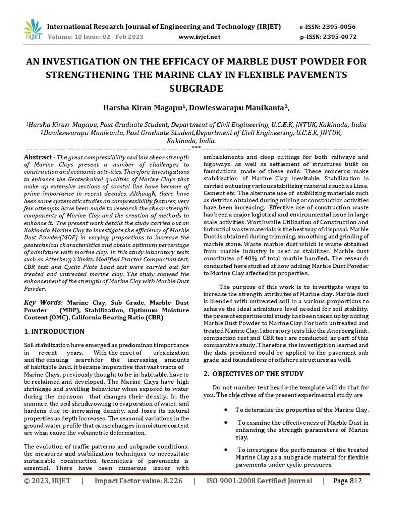 An Investigation On The Efficacy of Marb | PDF | Natural Materials | Materials