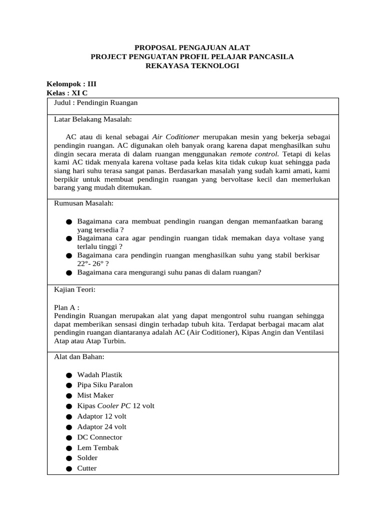 Pendingin Ruangan Hemat Voltase | PDF