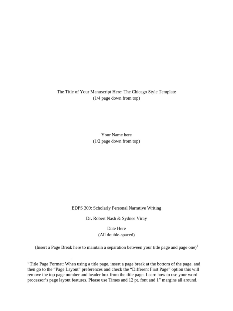 Chicago Style Template | PDF | Note (Typography) | Citation