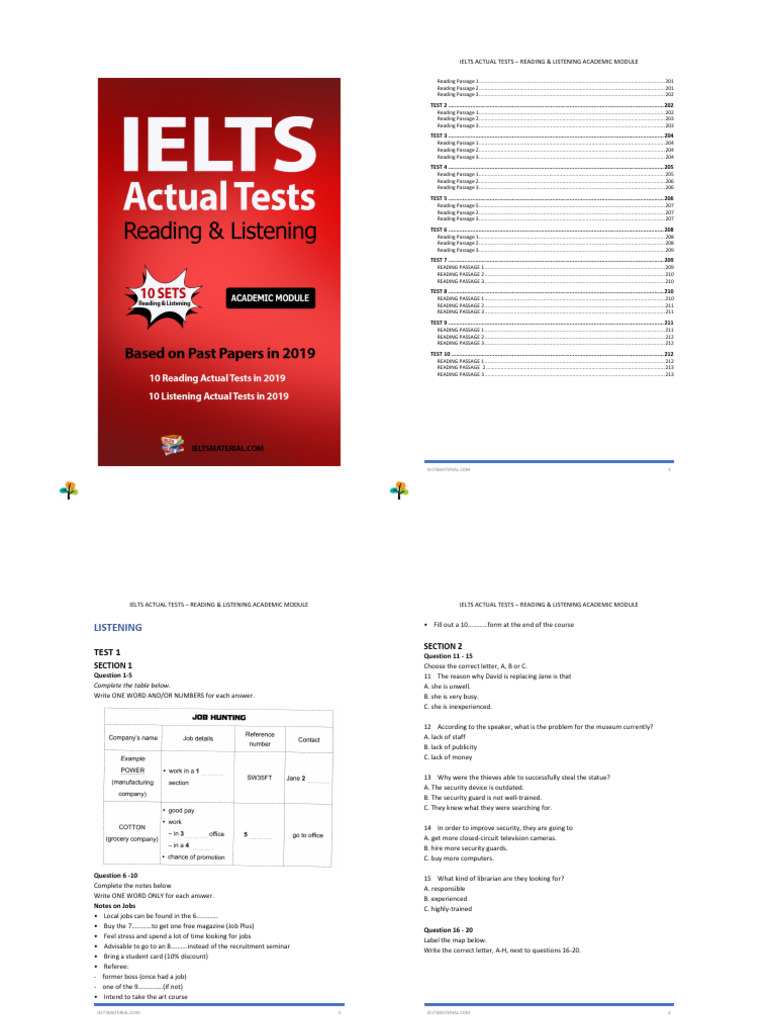 IELTS Actual Tests - Listening Academic Module-Đã Gộp | PDF ...