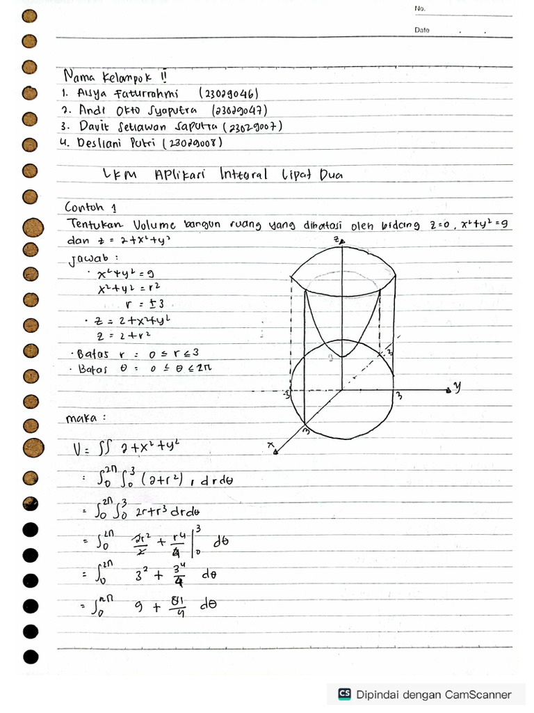 LKM Aplikasi Integral Lipat Dua - Kelompok 2 - Kalkulus Lanjut | PDF