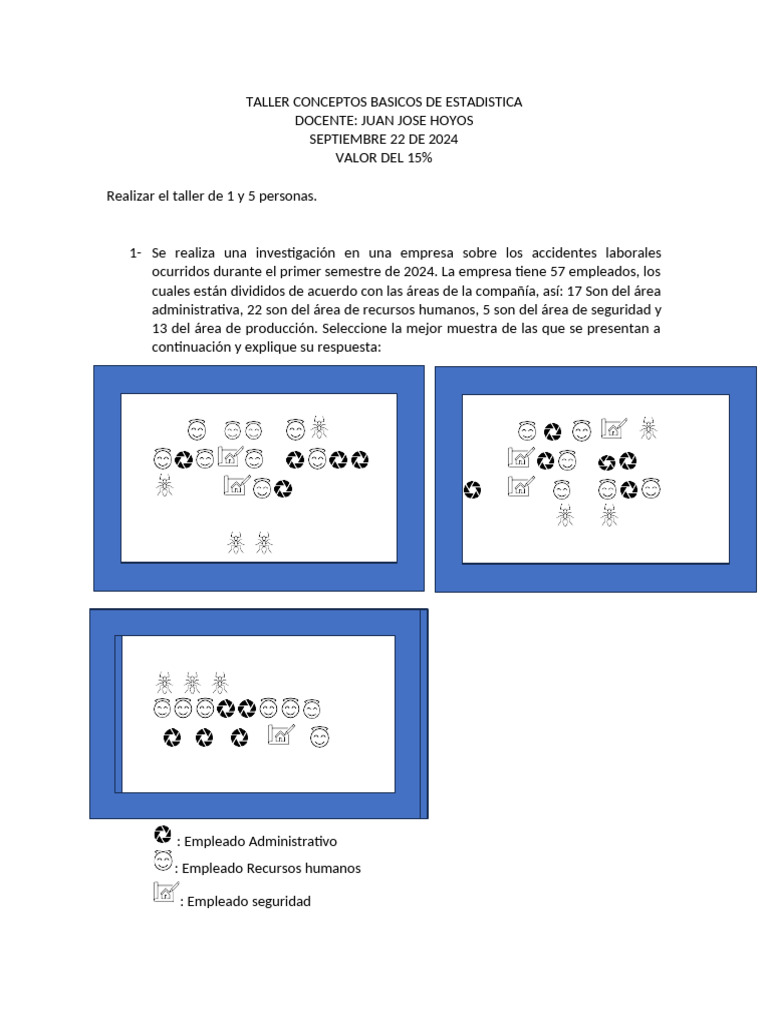Taller Conceptos Basicos de Estadistica 124 | PDF