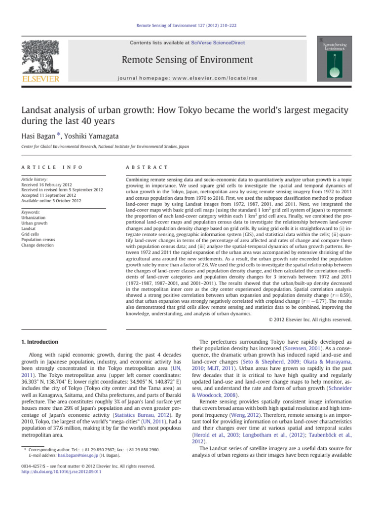 Bagan, Yamagata - 2012 - Landsat Analysis of Urban Growth How Tokyo ...