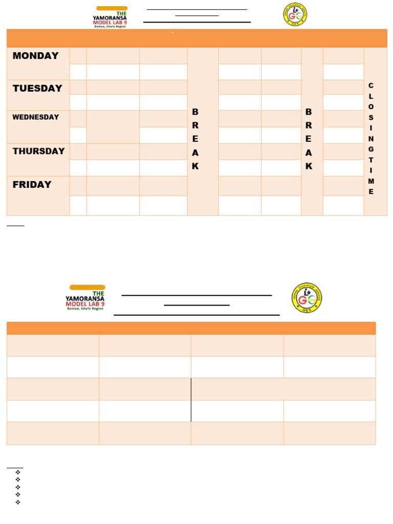 Ym Lab 9 Timetable - 2024 - 2025 Academic Year | PDF