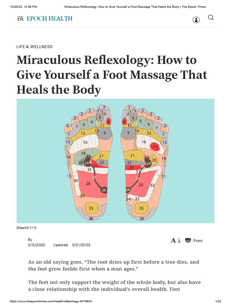Miraculous Reflexology - How To Give Yourself A Foot Massage That Heals ...