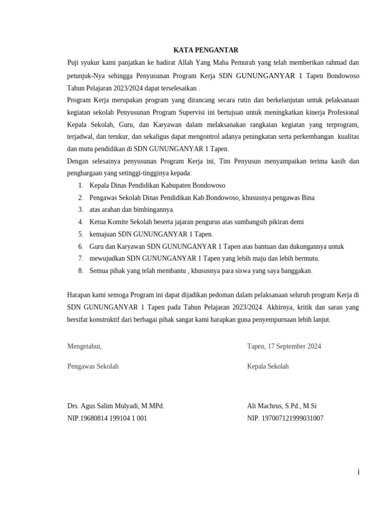 Cover Program Kerja | PDF