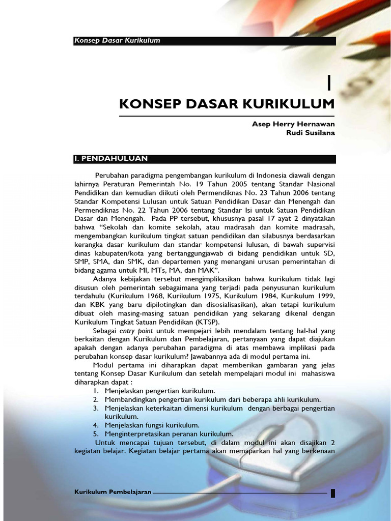 Konsep Dasar Kurikulum | PDF