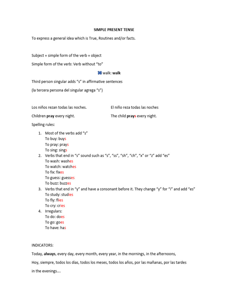 Understanding Simple Present Tense | PDF | Verb | Languages