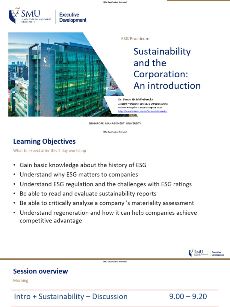 PGPD 2024 - ESG Practicum | PDF | Sustainability | Corporate Social Responsibility