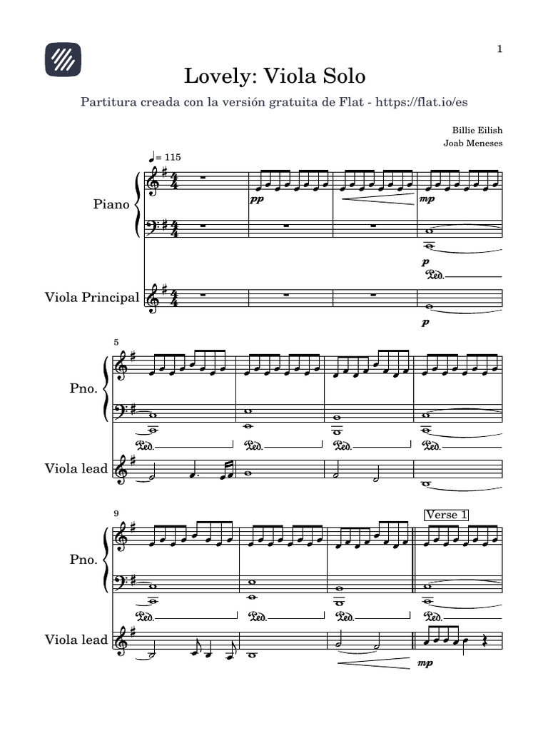 Lovely: Viola Solo Sheet Music | PDF