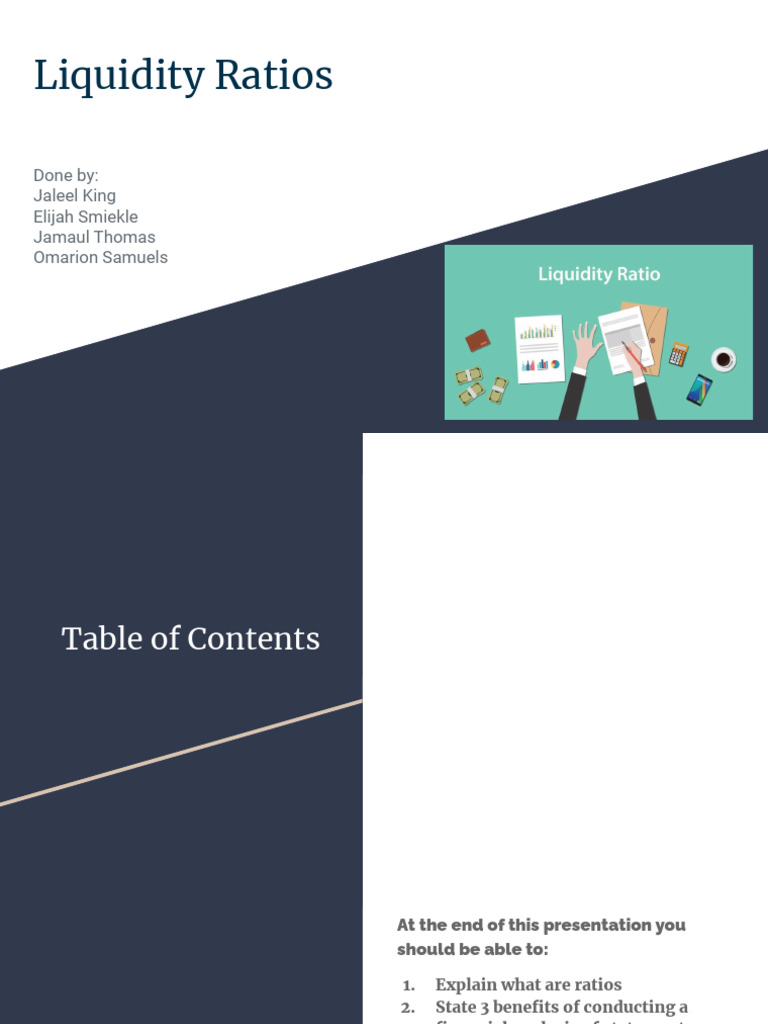 Liquidity Ratios (PoA Presentation) | PDF | Market Liquidity | Current Liability