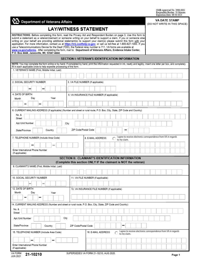 VA Form 10210 | PDF | Zip Code | United States Postal Service