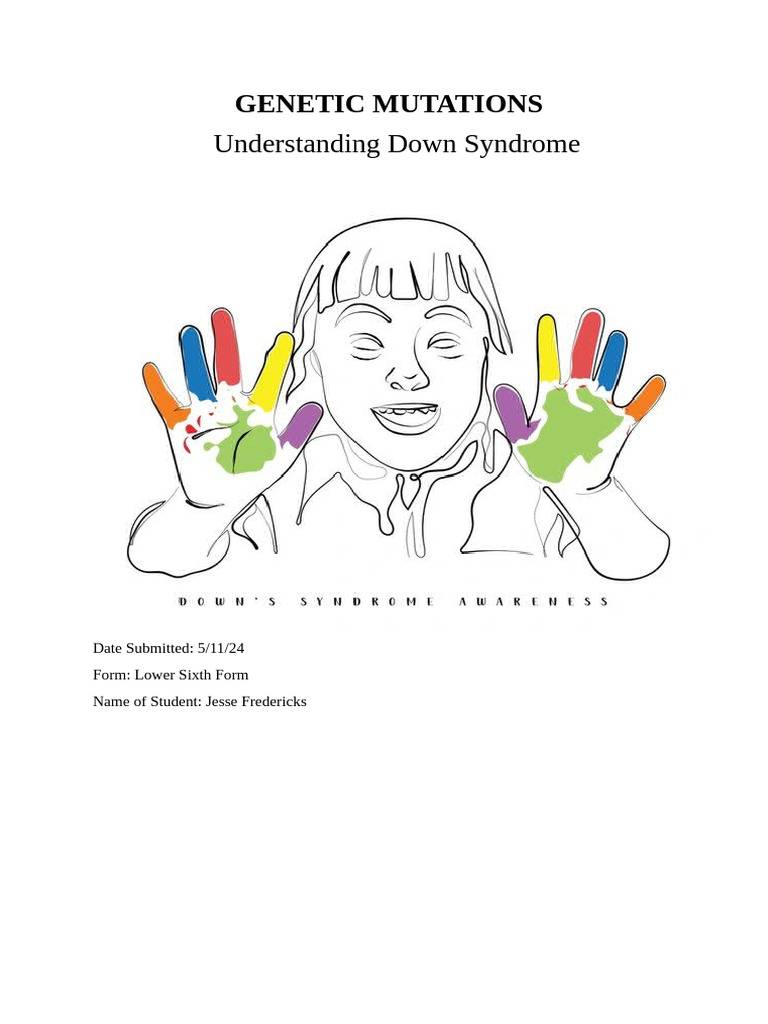 Down Syndrome-Jesse Fredericks-Assignment #1 | PDF | Down Syndrome ...