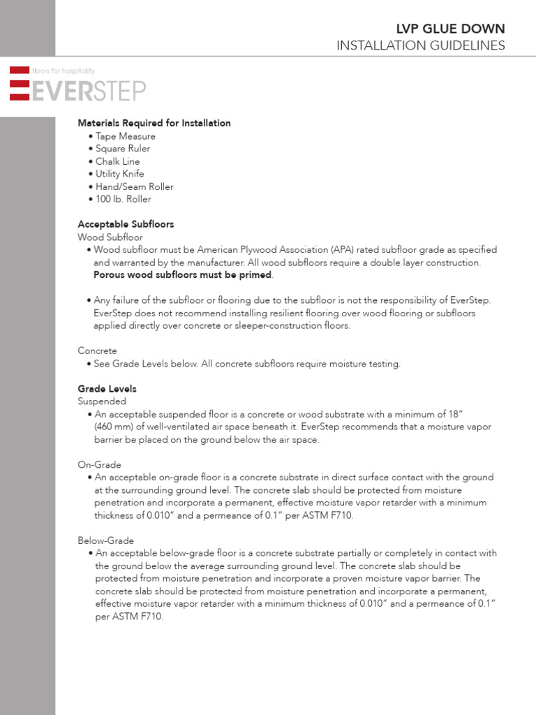 EV103 LVP Glue Down Update - Final | PDF | Flooring | Adhesive
