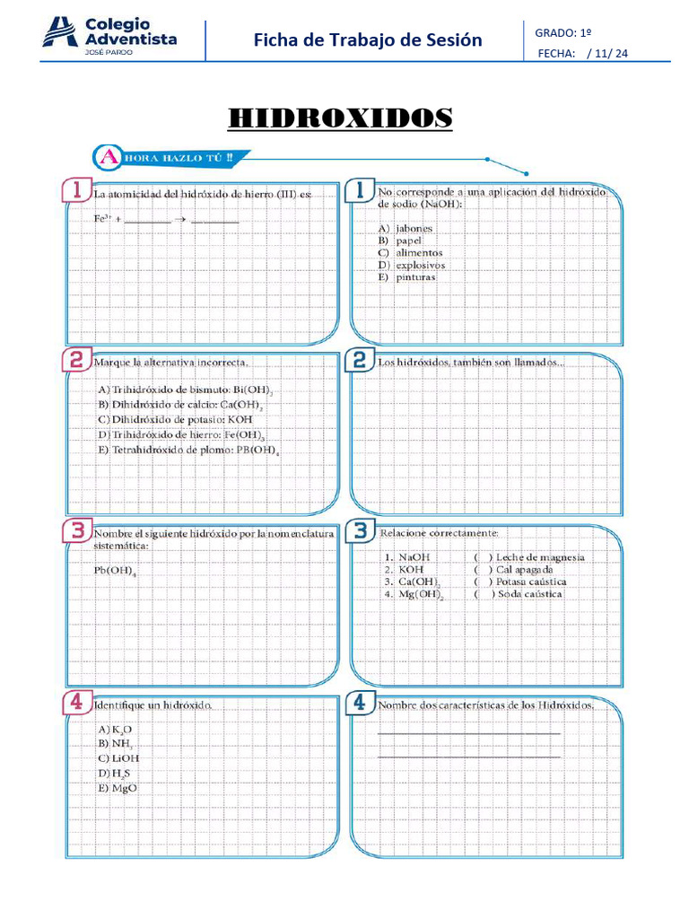 FICHA DE CYT 1º | PDF