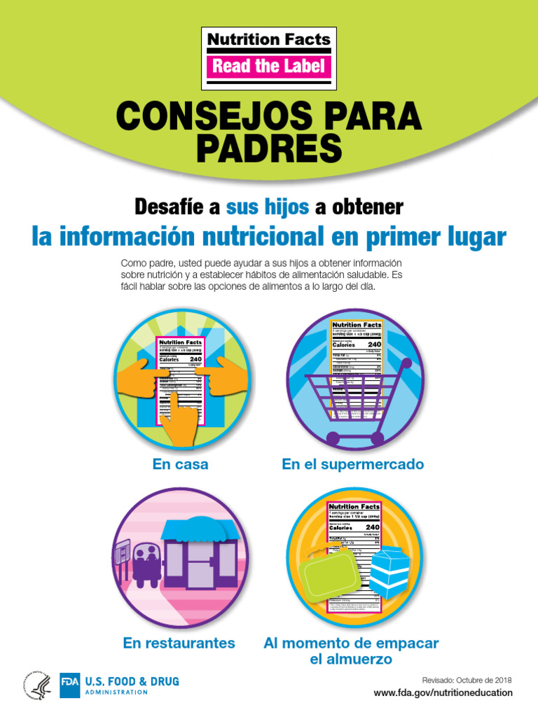 FDAReadthe Label Parent Tips Spanish | PDF | Etiqueta de información ...